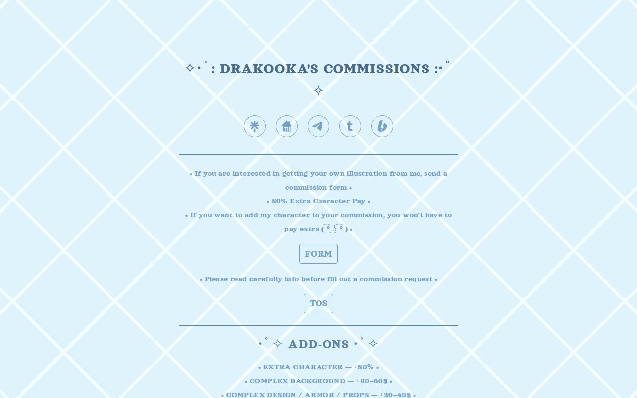 DRAKOOKA'S COMMISSIONS